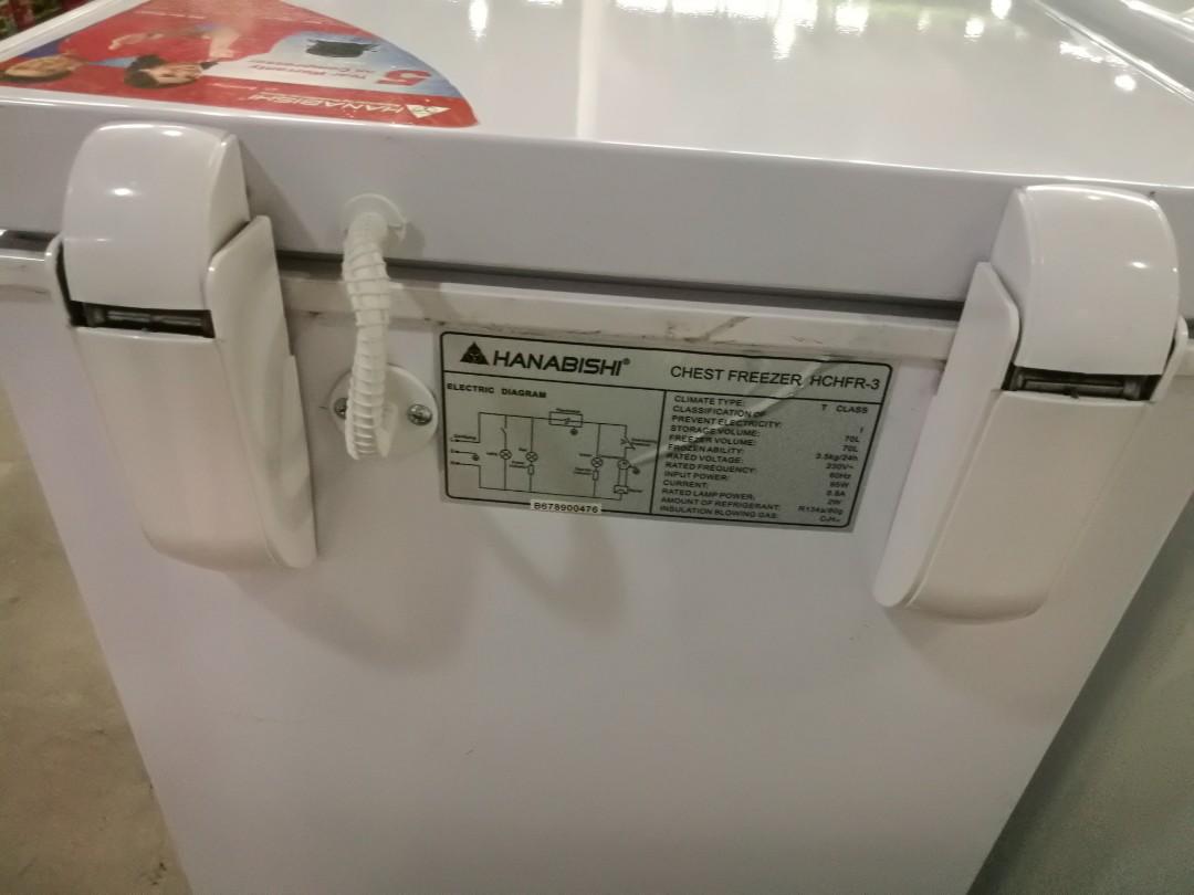 Chest Freezer Chiller Refrigerator 3.0 cu.ft. Brand New Hanabishi ...