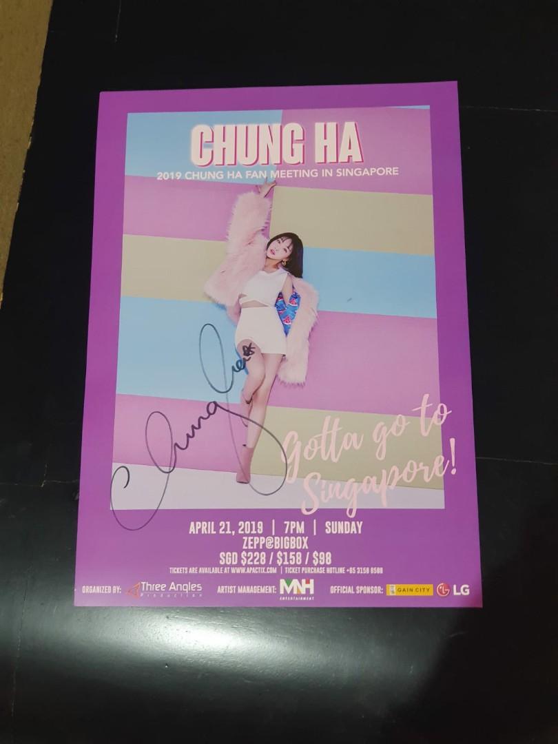 Chungha Fan meeting in Singapore SIGNED POSTER, Hobbies & Toys ...