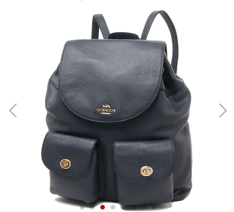 Coach Billie Pebbled Leather Backpack (Navy), Women's Fashion, Bags ...