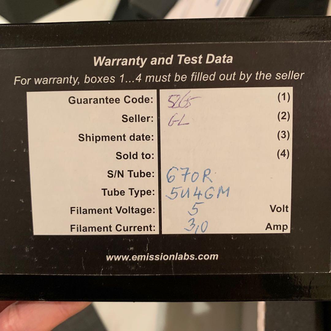 Emission Labs EML 5U4G Mesh rectifier tube not 274b, Audio, Other Audio Equipment on Carousell