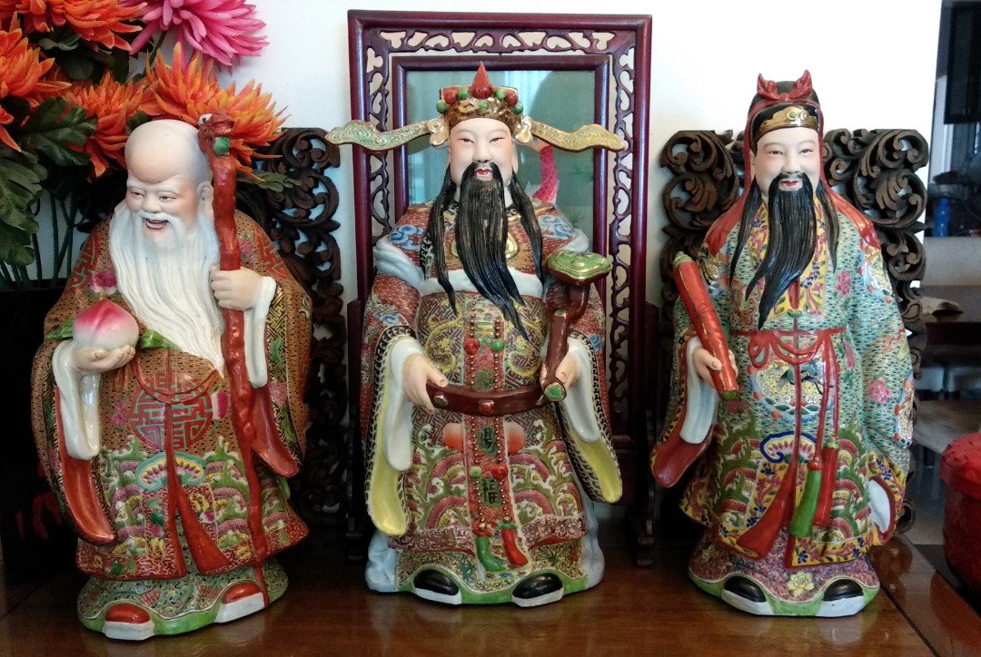 Fu Lu Shou 3 Star Gods Feng Shui Statue, Furniture & Home Living, Home ...