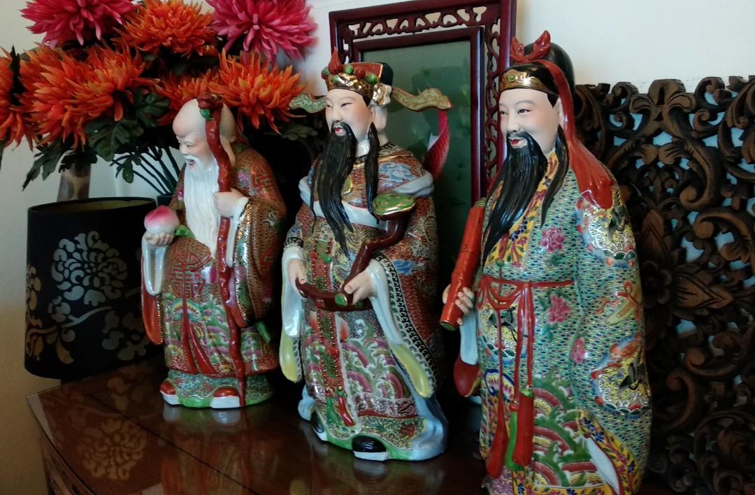 Fu Lu Shou 3 Star Gods Feng Shui Statue, Furniture & Home Living, Home ...