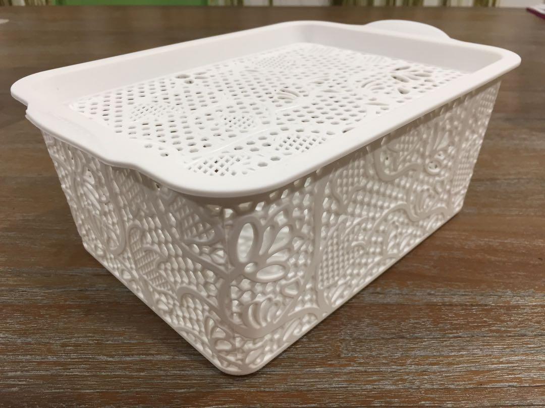 Storage Container / Lace Basket, Furniture & Home Living, Home Decor ...