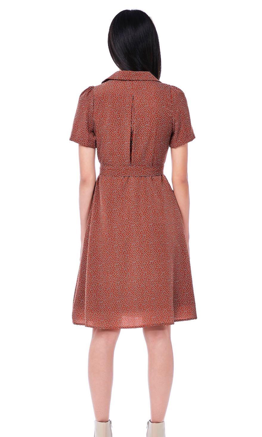 TEM elishh shirt dress with sash in rust, Women's Fashion, Tops ...