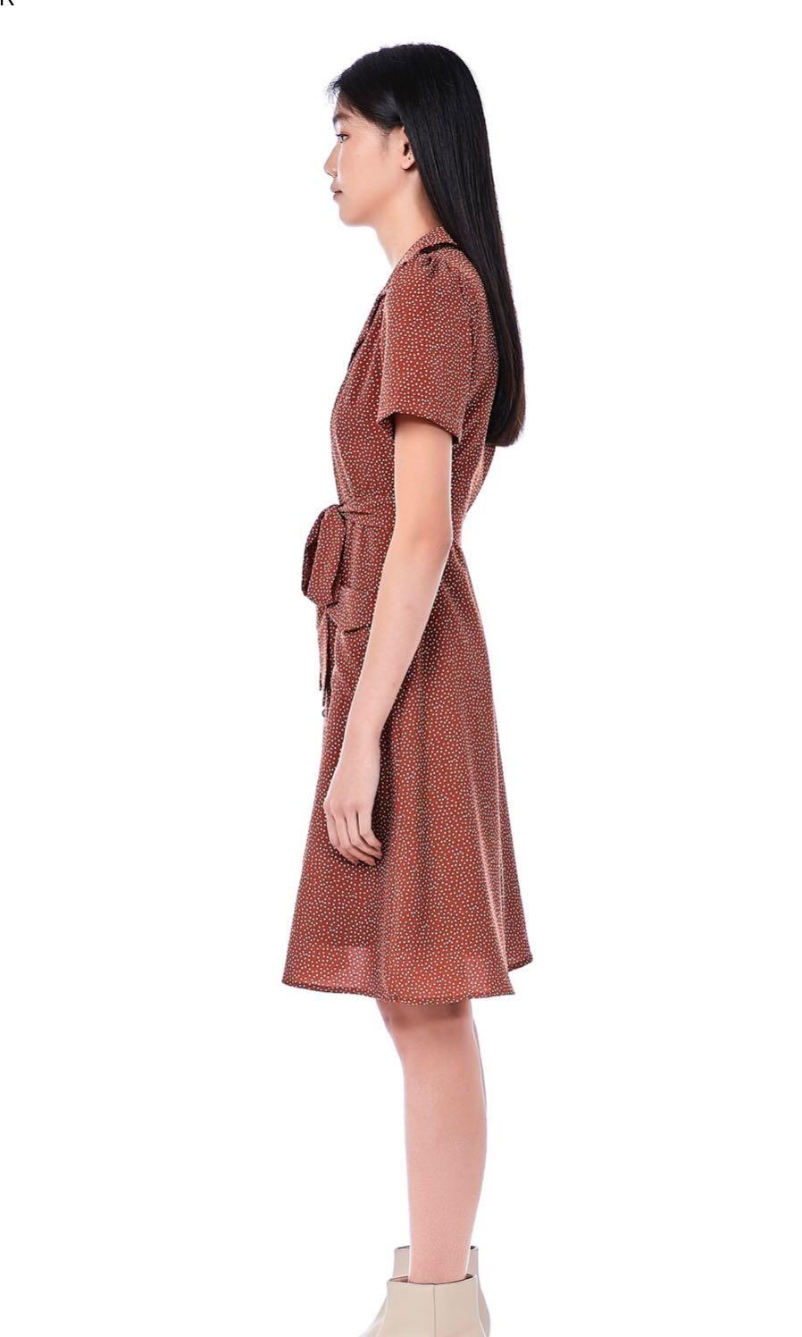 TEM elishh shirt dress with sash in rust, Women's Fashion, Tops ...