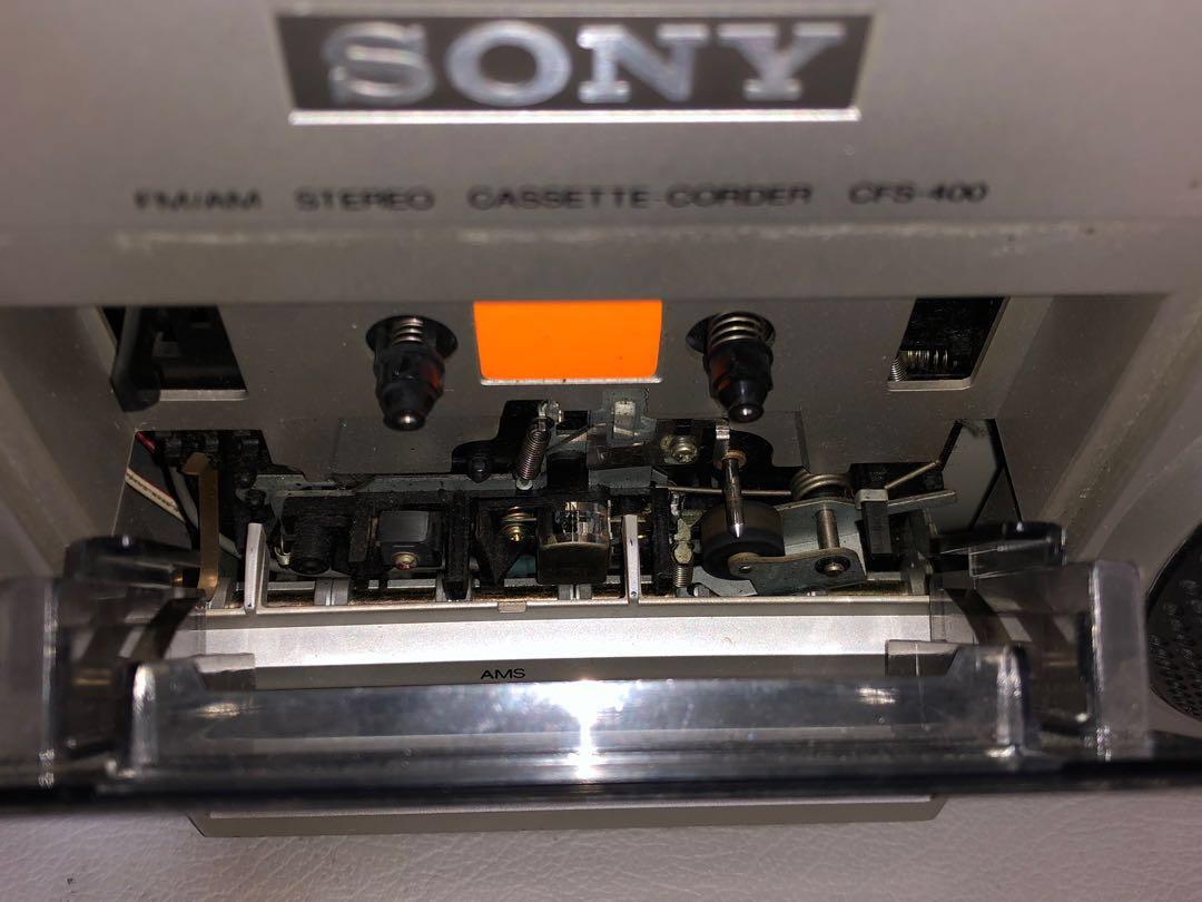 VINTAGE 1982 SONY CFS-400 SILVER CASSETTE BOOMBOX RETRO AM/FM RADIO ...