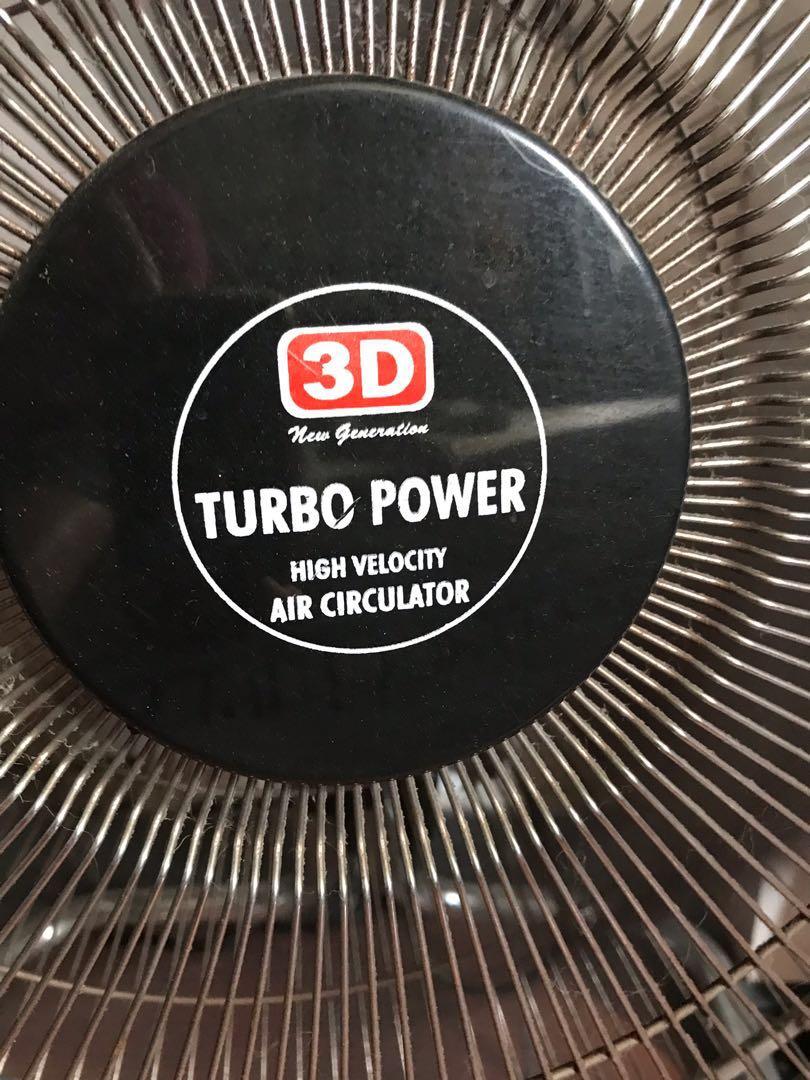 3D 18" electric Fan Turbo Power High Velocity Air Circulator, TV & Home ...