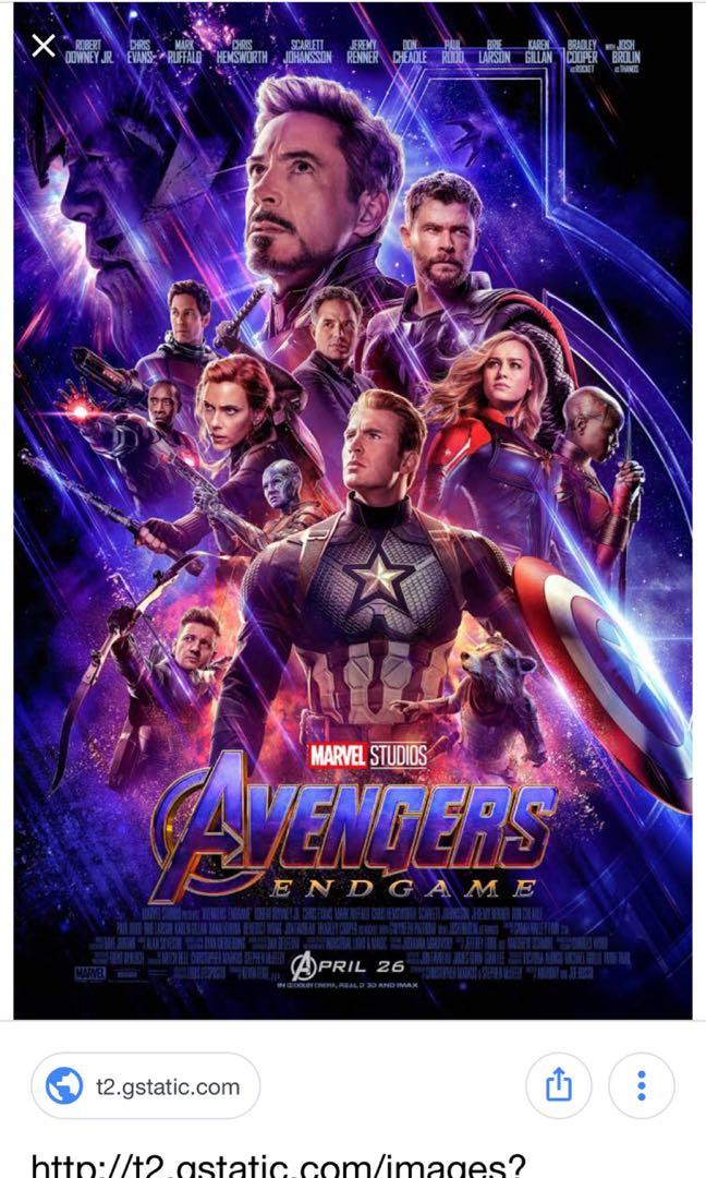 Avenger end game golden village Yishun ,27th April , Saturday 1020 pm ...
