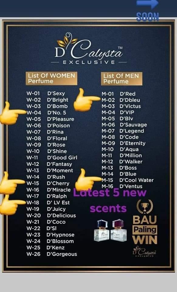 D'Calysta Exclusive Perfume, Beauty & Personal Care, Fragrance ...