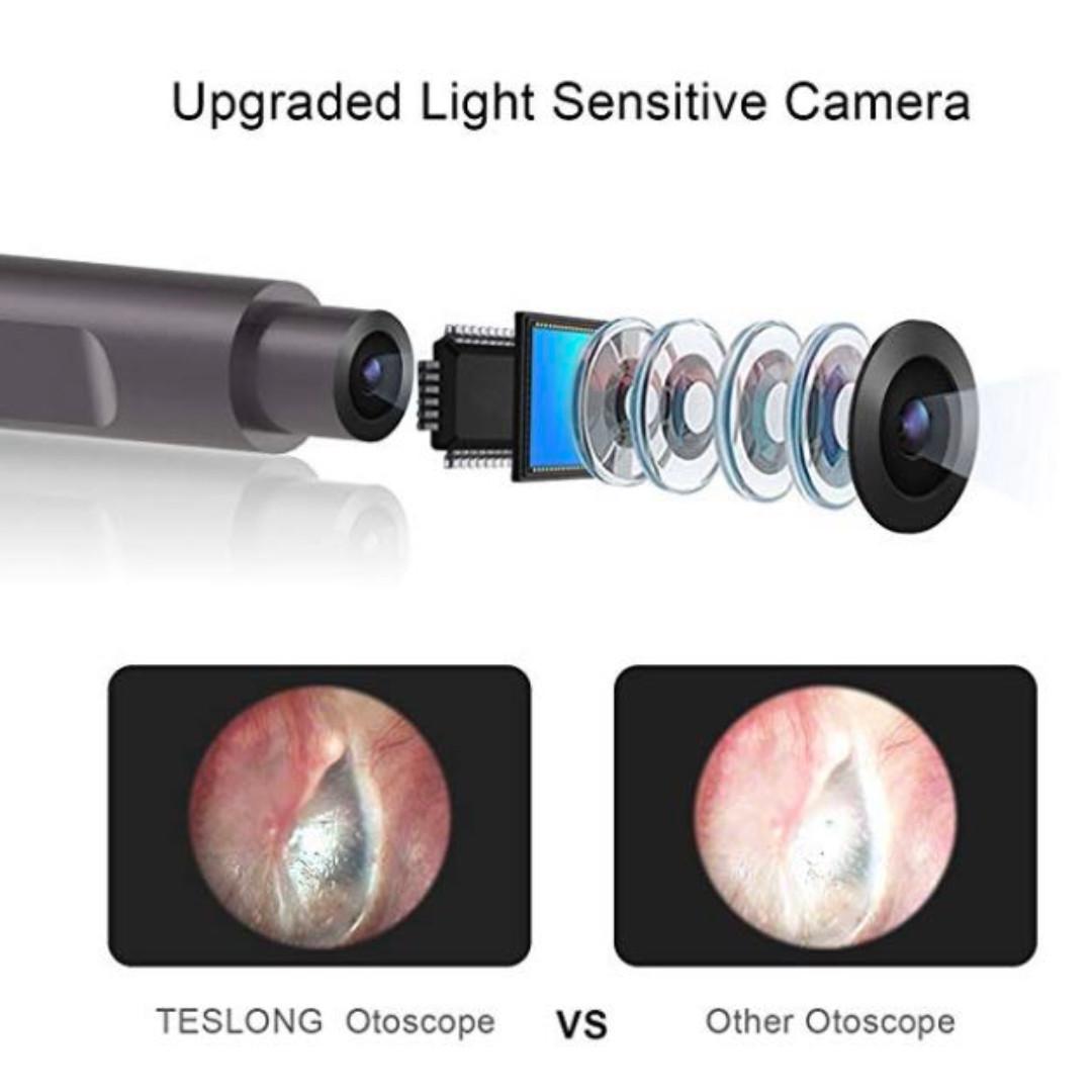 (E1673) Teslong Wireless Otoscope, WiFi Ear Scope Ear Canal Eardrum ...