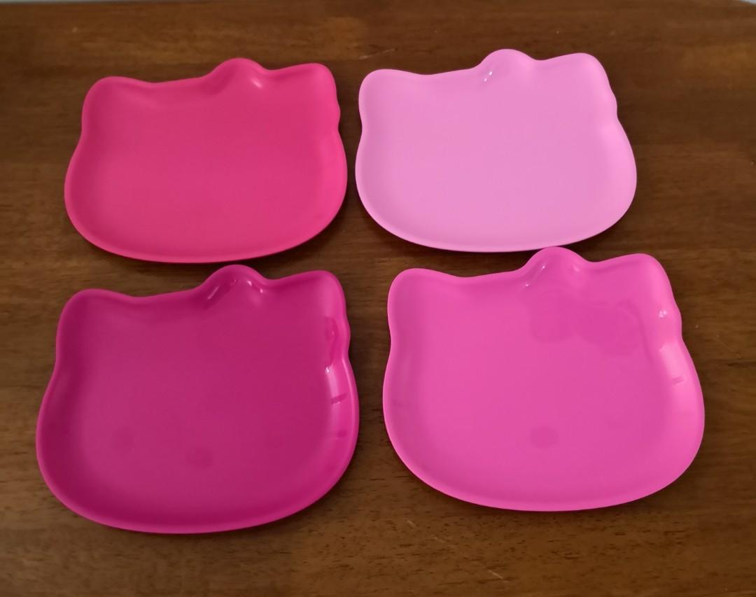 Hello Kitty Tupperware pink plate 4, Furniture & Home Living ...