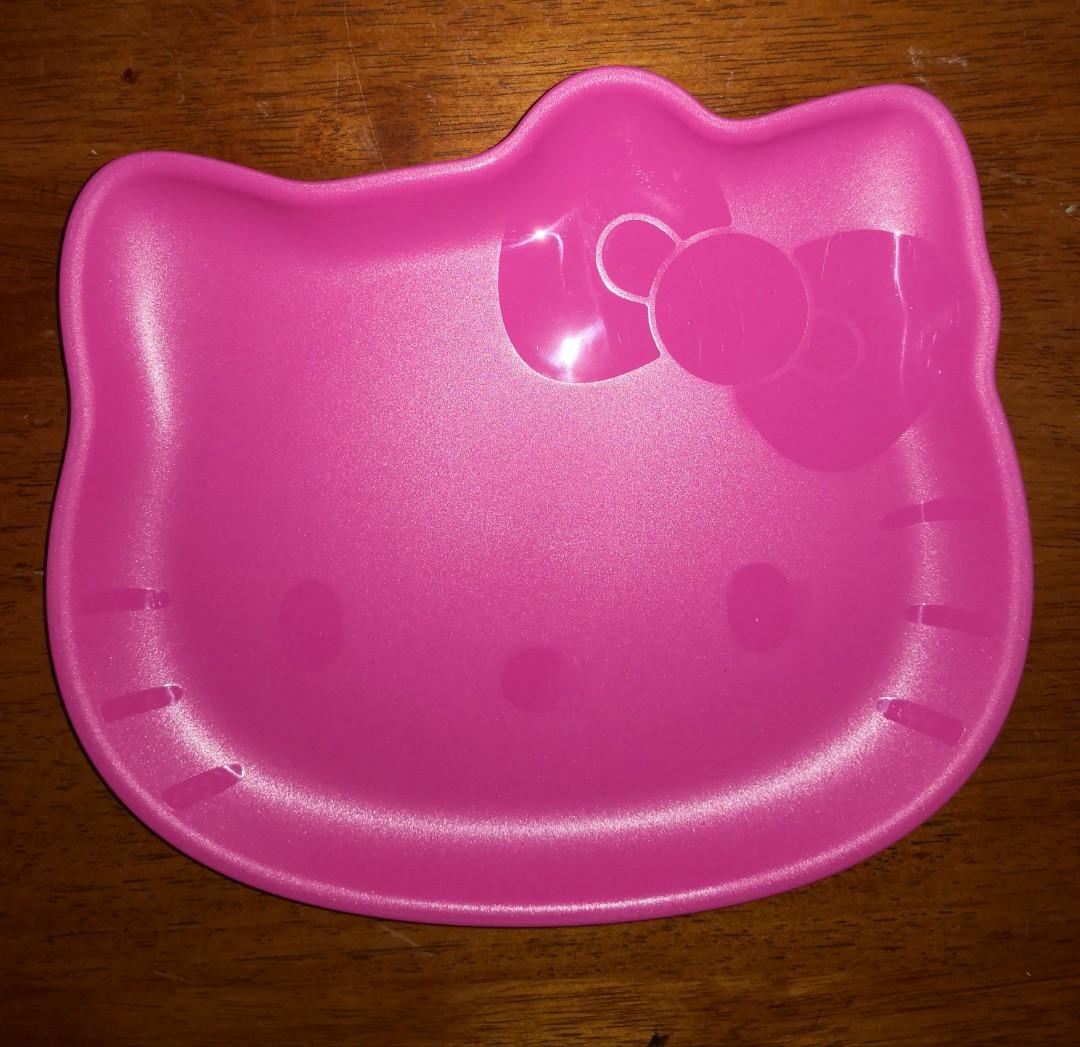 Hello Kitty Tupperware pink plate 4, Furniture & Home Living ...
