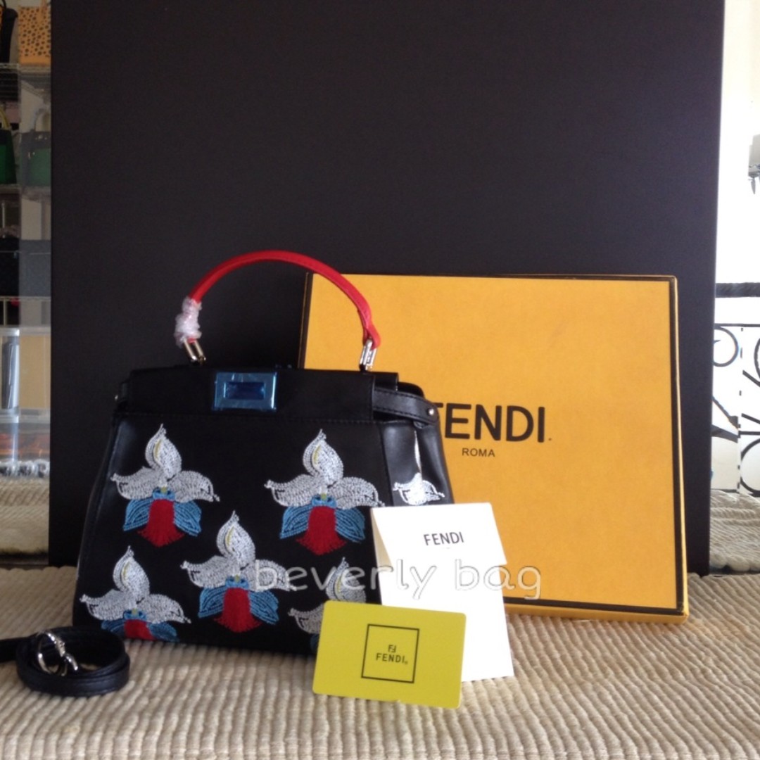 Jual Bag Mirror Fendi Peek A Boo Embroidered BAG ORI LEATHER MIRROR ...