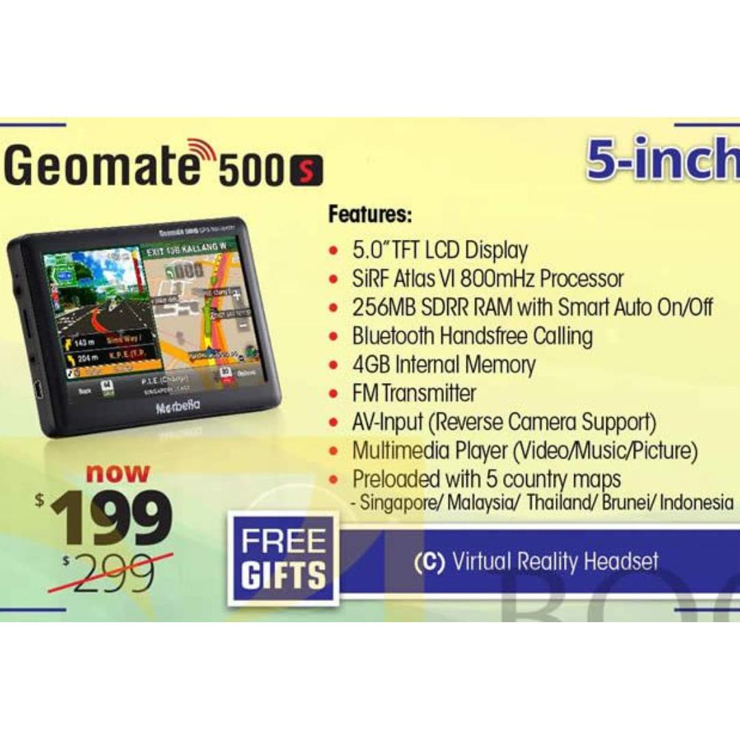 Marbella Geomate 500 gps, SG-MY maps UPDATED Apr2019, large 5", Car ...