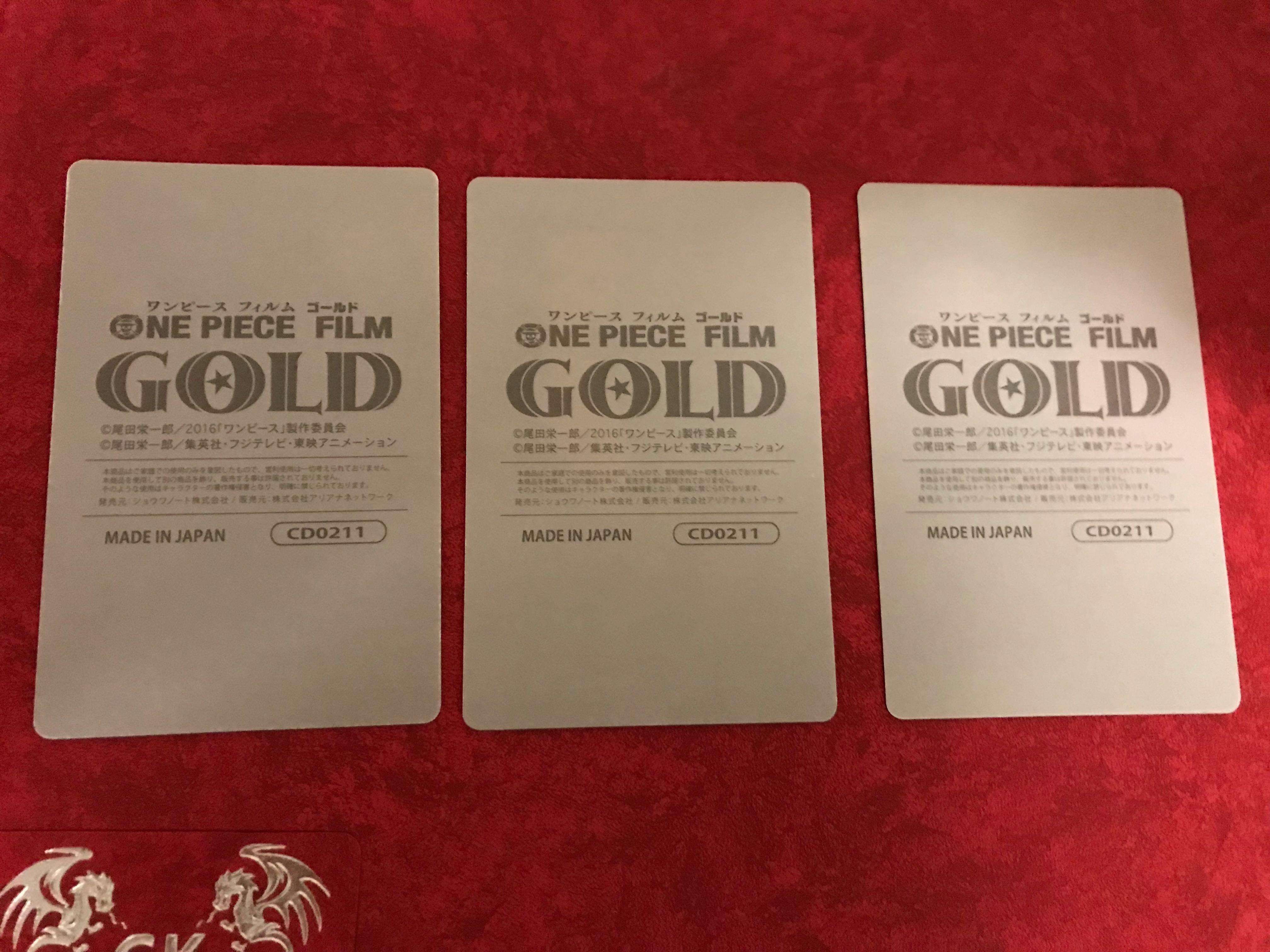 One Piece Film Gold 海盜路飛 3D card 卡- Robin, Brook, Chopper, 興趣及遊戲, 收藏品及 ...