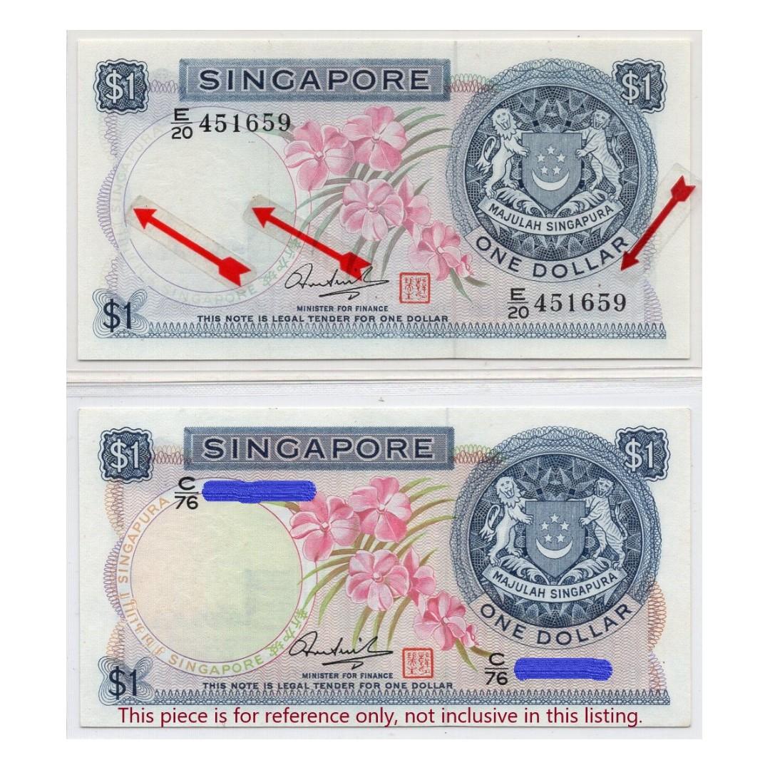 Singapore Orchid Series $1 Banknote "Colour Tone Error", Hobbies & Toys ...