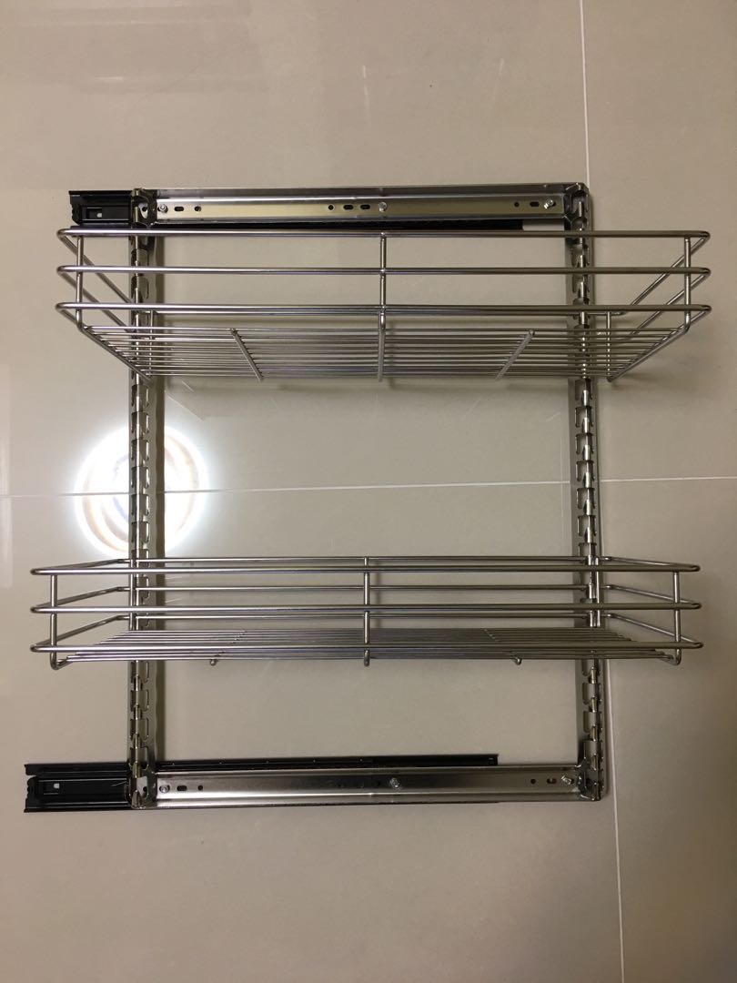Stainless steel cabinet side mount pull out tray, Furniture & Home ...