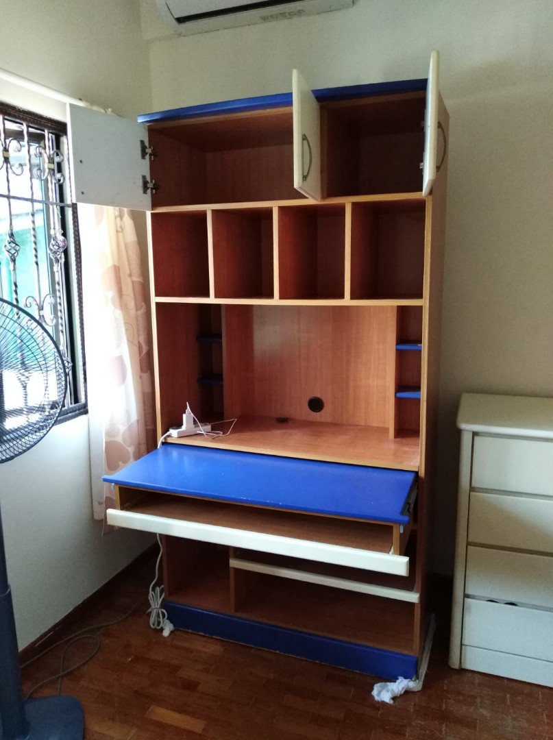 Study & computer table with pull out keyboard tray, Furniture & Home ...