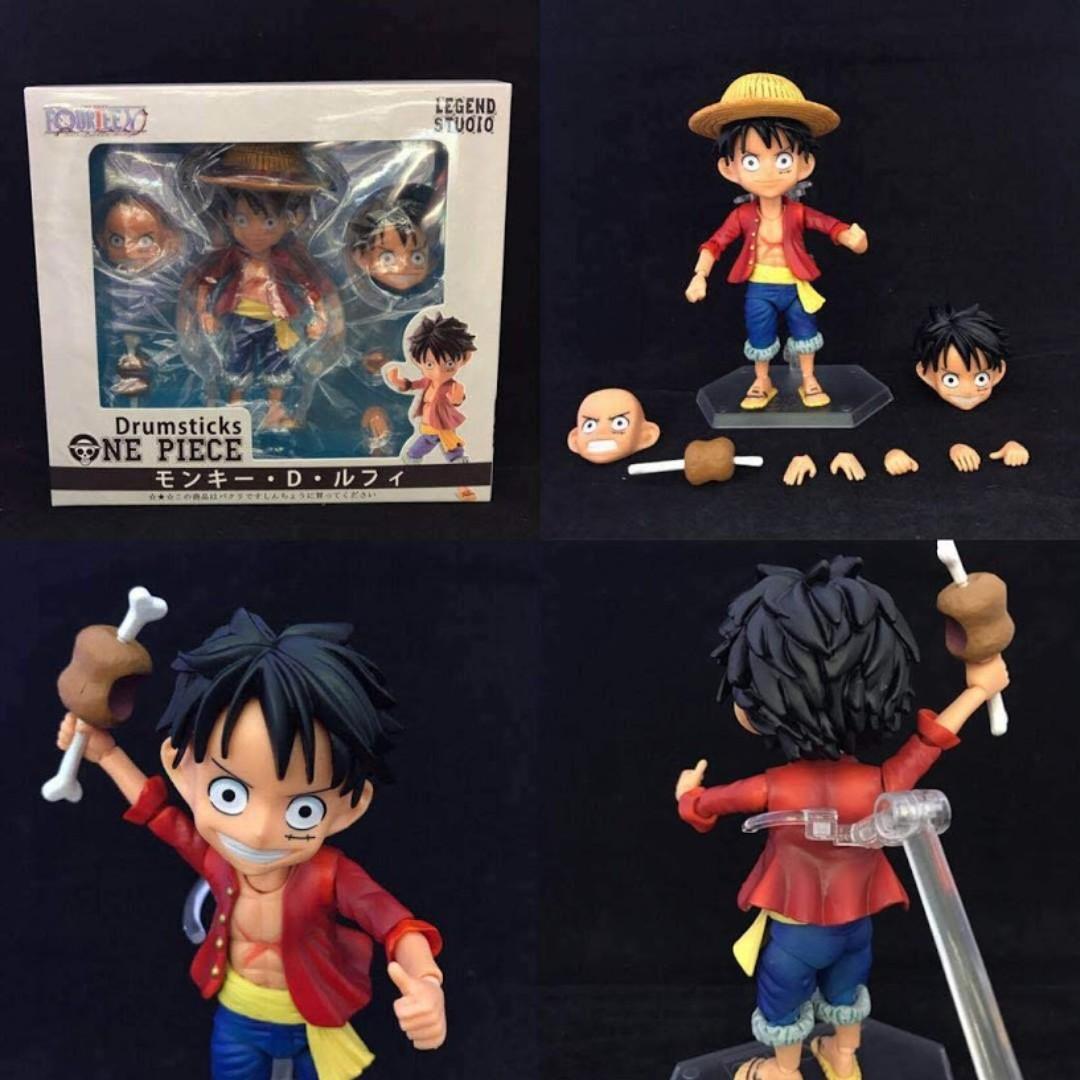 Anime One Piece Drumsticks Movable model Luffy Action Figure 12cm ...