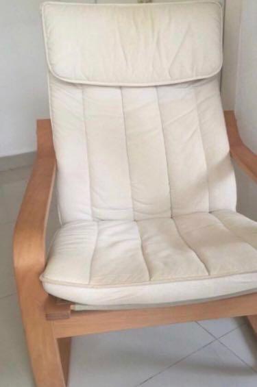 IKEA 2 Poang Chairs + Footstool + FREE Ikea Coffee Table, Furniture ...