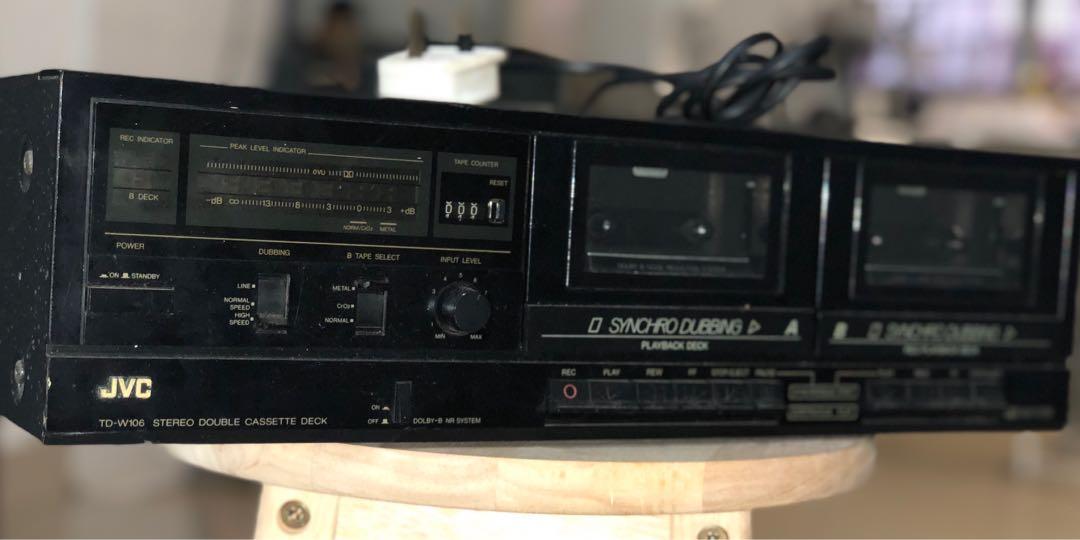 JVC Double deck cassette player, Audio, Portable Music Players on Carousell