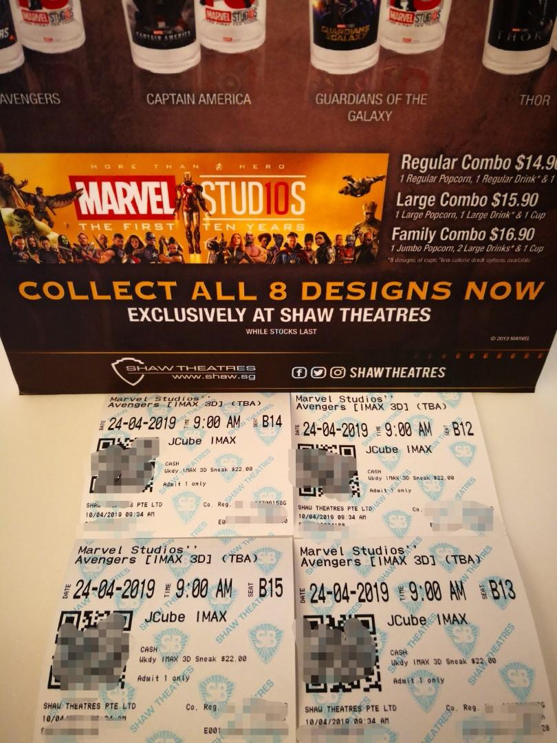 LAST TICKET!! FIRST SCREENING Avengers Endgame IMAX 3D Tickets Opening ...