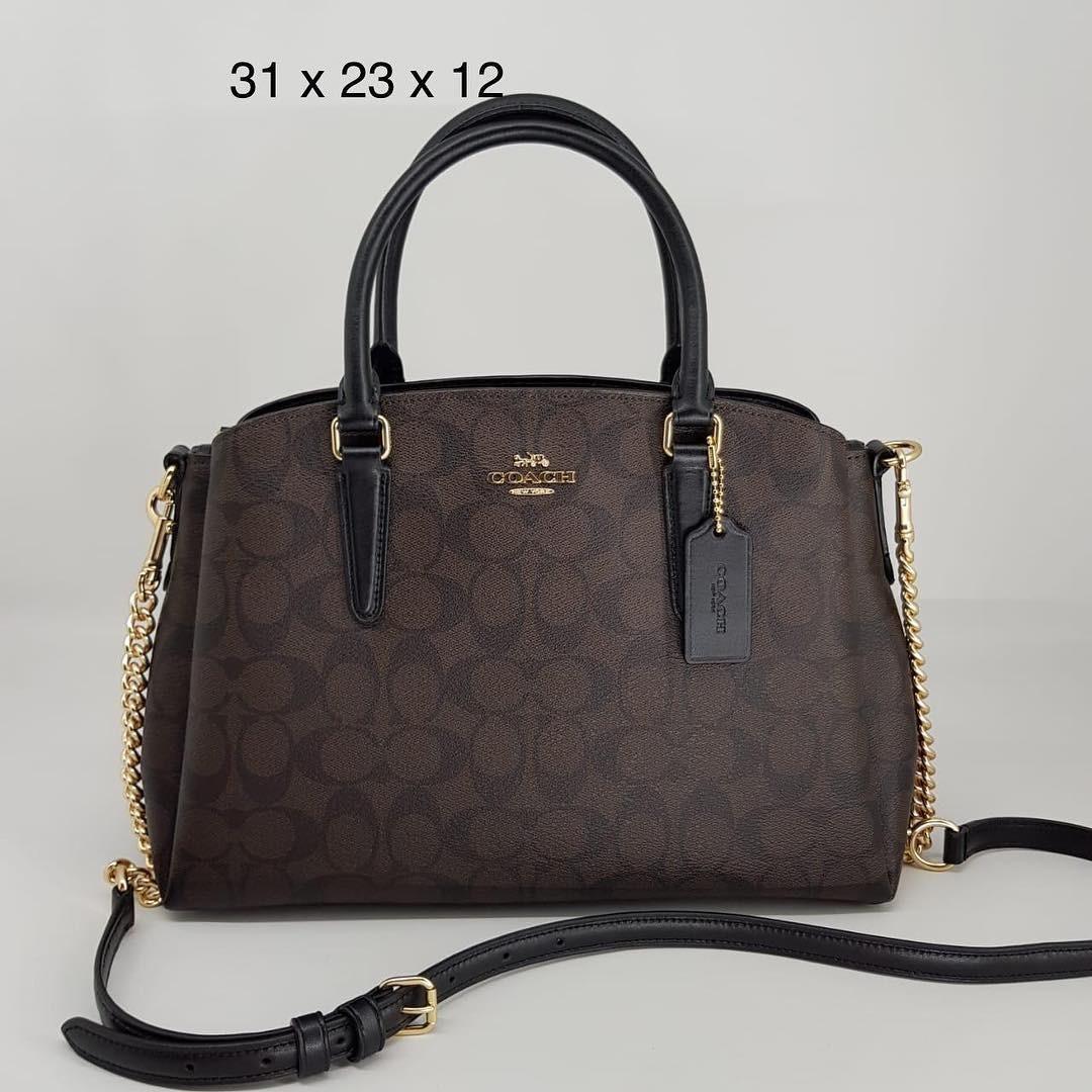 Coach sage large brown black, Barang Mewah, Tas & Dompet di Carousell