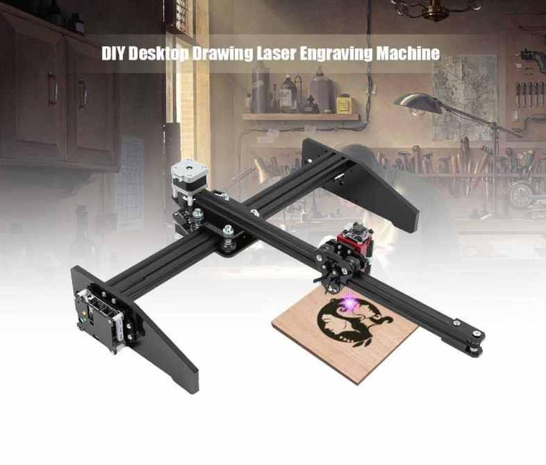 DIY Desktop Drawing Laser Engraving Machine (BLACK) 2500MW LASER HEAD ...