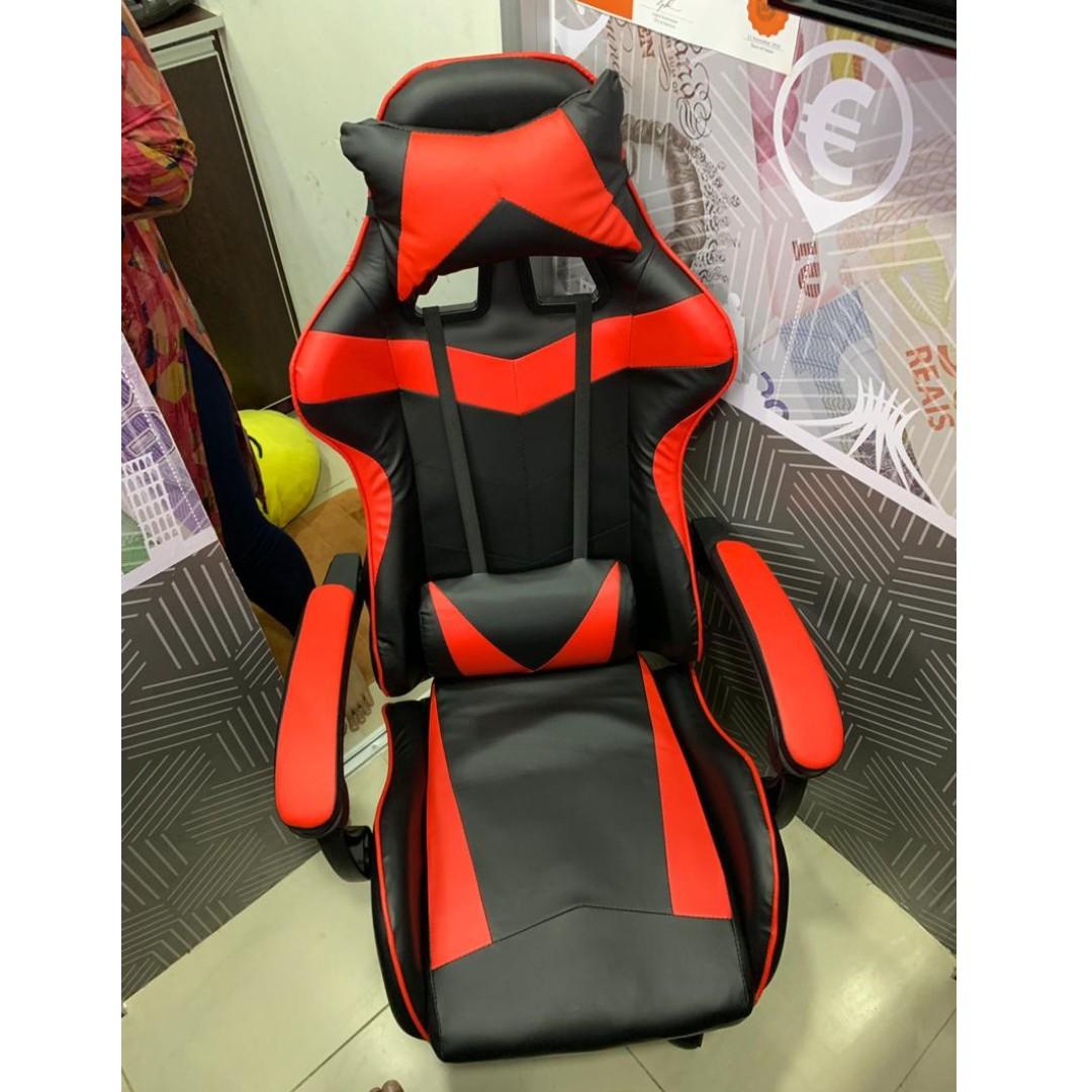 Gaming Chair without leg rest [RED] Office extreme reclining kerusi ...