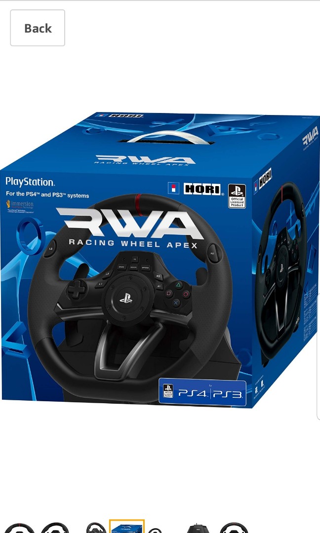 Hori RWA racing wheel apex for ps4 and ps3, Video Gaming, Gaming ...