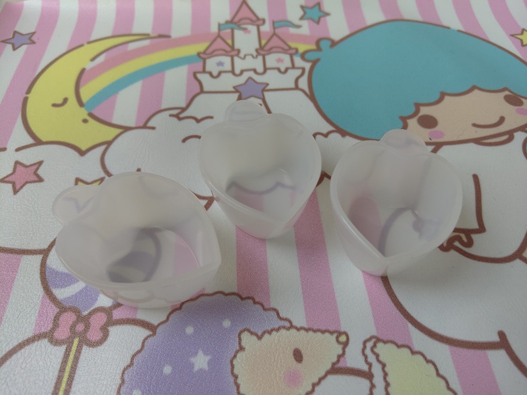 Plastic Silicone Heart Mixing Container Bowl for UV Epoxy Resin (Set of ...