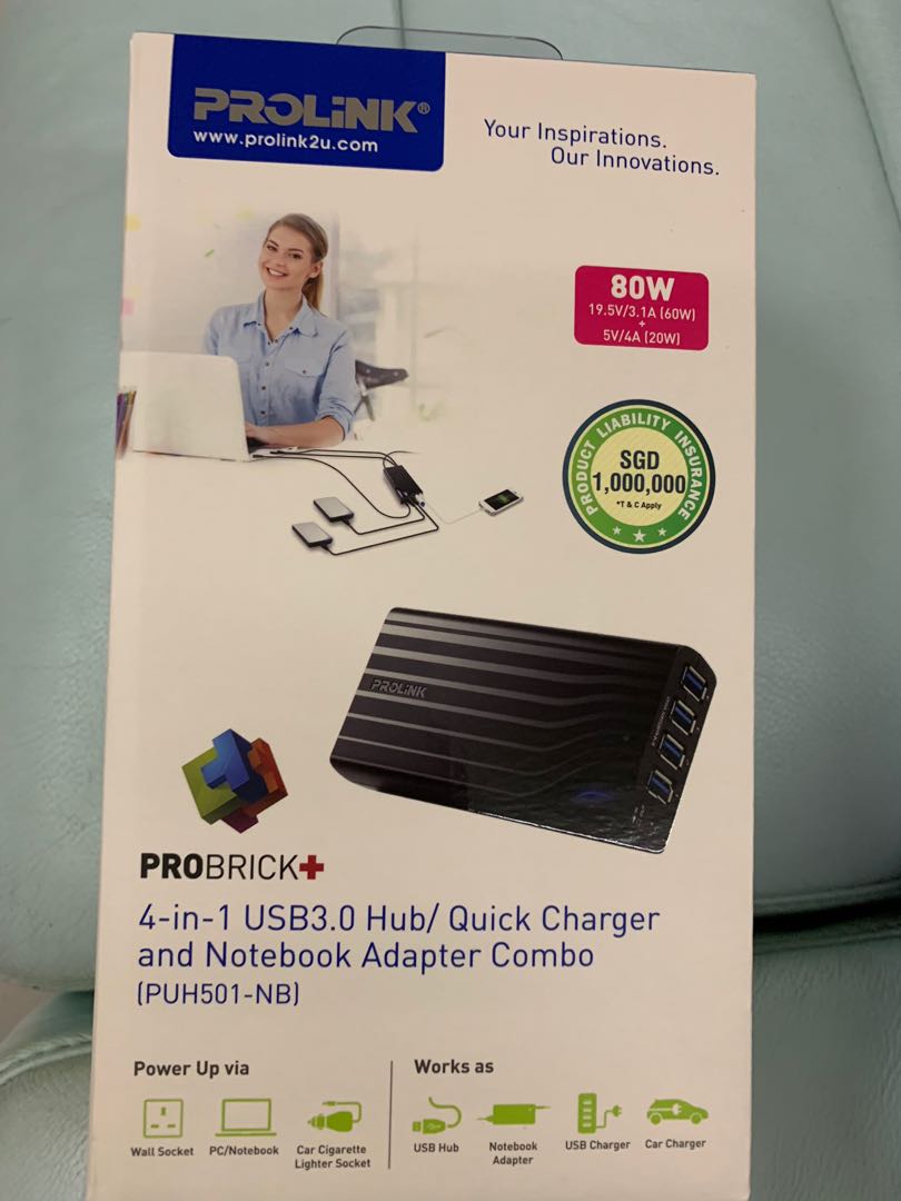 Prolink Probrick+ 4-in-1 USB3.0 Hub/Quick Charger, Computers & Tech, Parts & Accessories, Cables ...