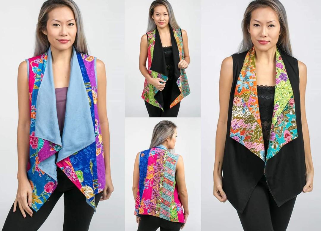 Utopia Reversible Batik Vest, Women's Fashion, Tops, Other Tops on ...
