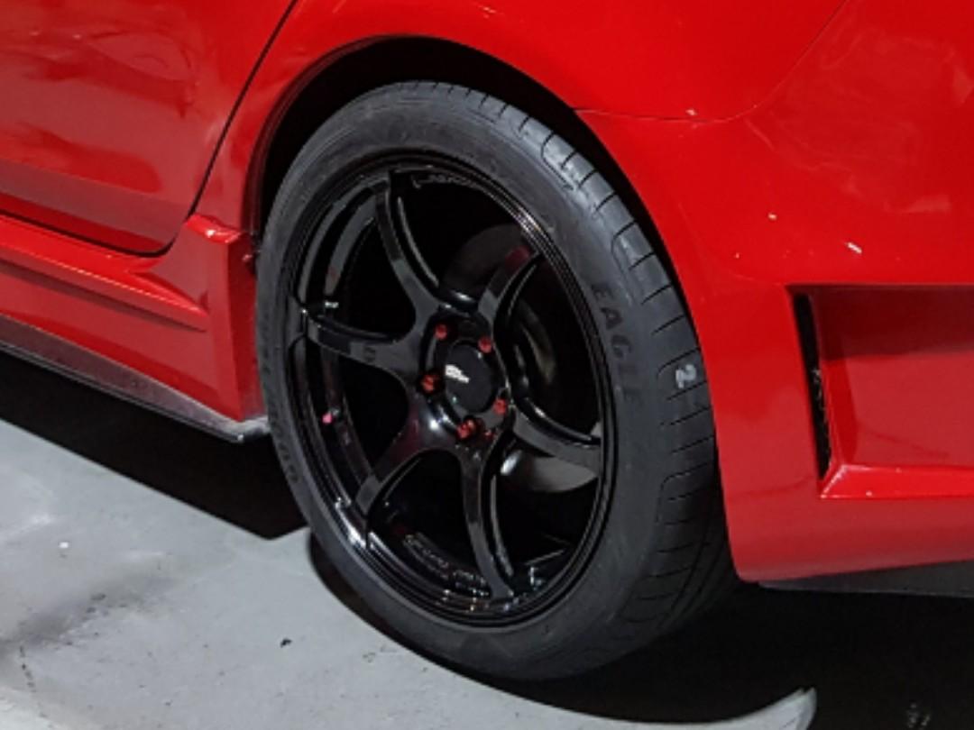 Advan RG3 Black Chrome, Car Accessories, Tyres & Rims on Carousell