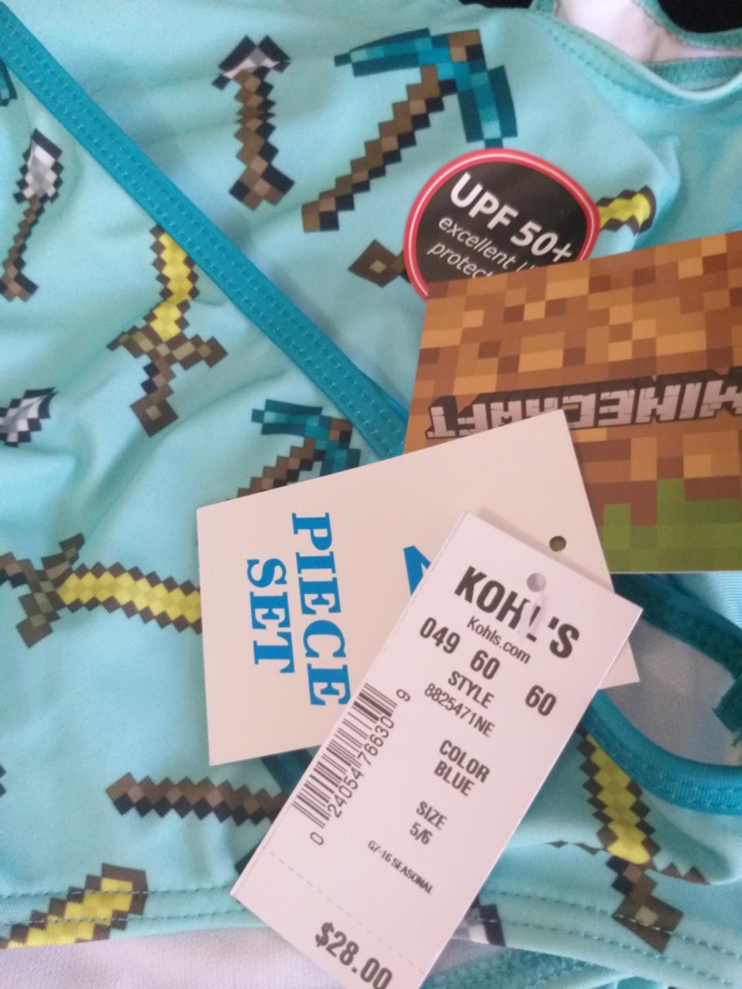 Authentic Minecraft Swimsuit, Babies & Kids, Babies & Kids Fashion on ...