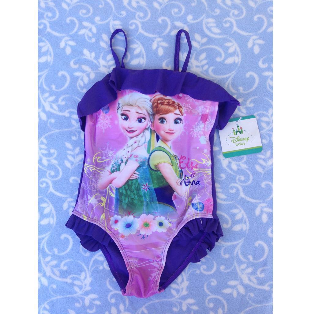 Frozen Elsa and Anna one piece girls swimsuit swimwear monokini bathing ...