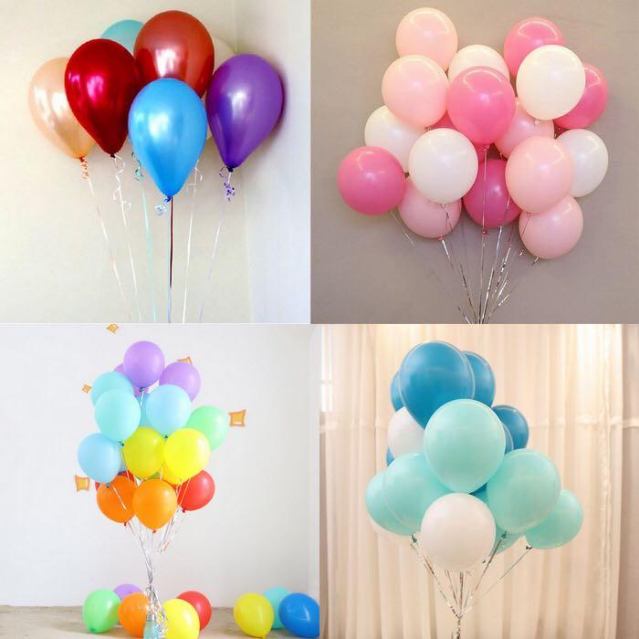 Helium Balloons Bouquet: Latex Balloons| Metallic Balloons Assorted ...