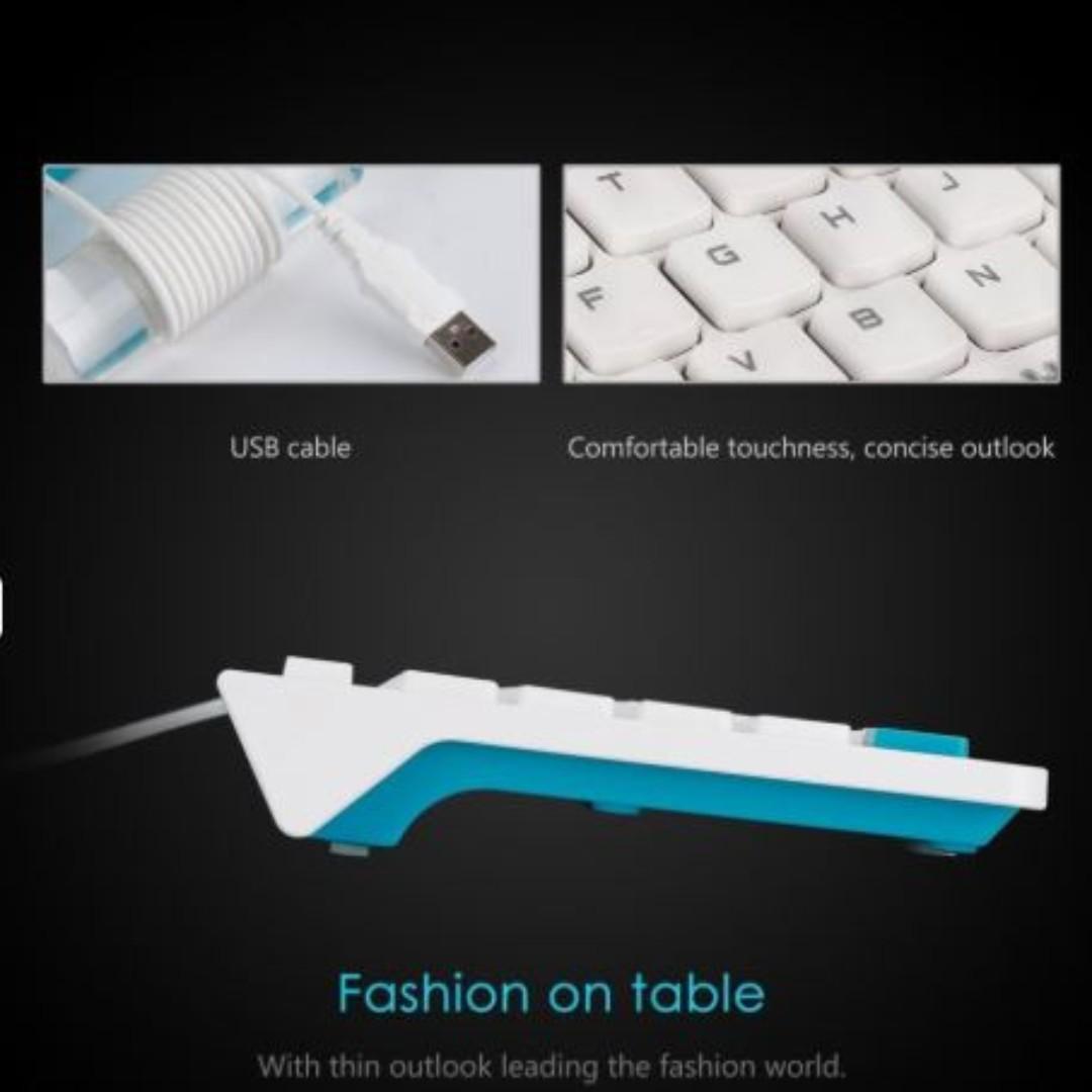 LESHP USB PC Keyboard Desktop Ergonomic Keyboard with Soft Touch Keys ...