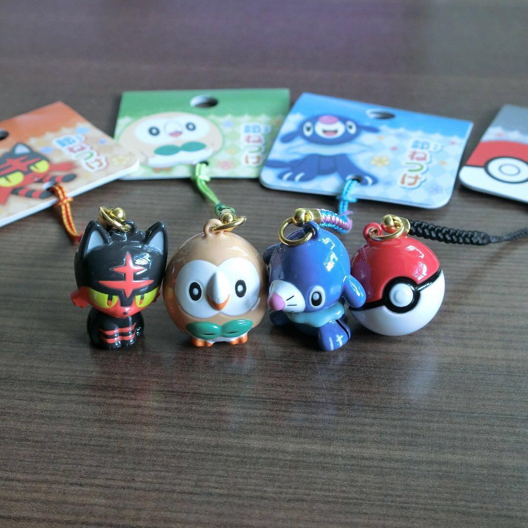Pokemon Alolan Starters Suzu Netsuke Bell Strap (Rowlet, Litten ...