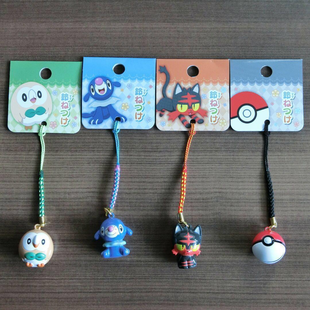Pokemon Alolan Starters Suzu Netsuke Bell Strap (Rowlet, Litten ...