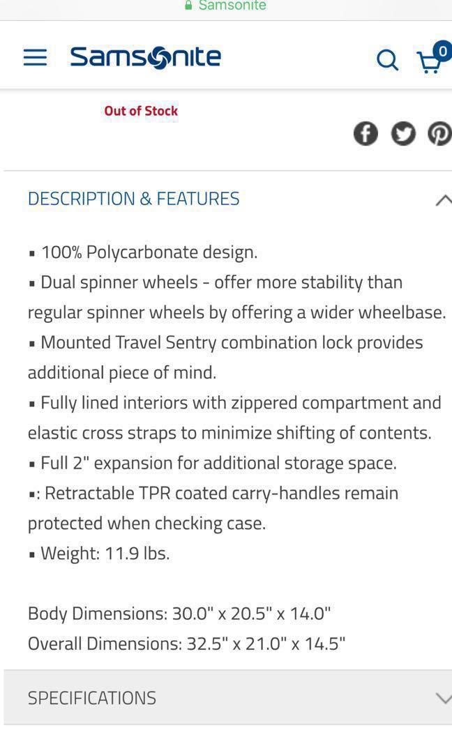 SAMSONITE HYPERFLEX 29" SPINNER(used only few times), Luxury, Bags ...