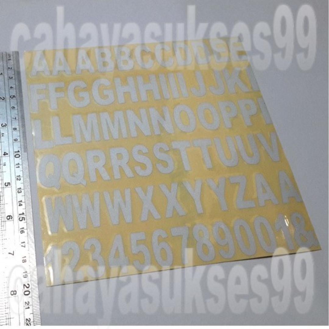 Sticker Cutting Huruf Alphabet Abjad PUTIH Font Besar A Sampai Z Plus ...