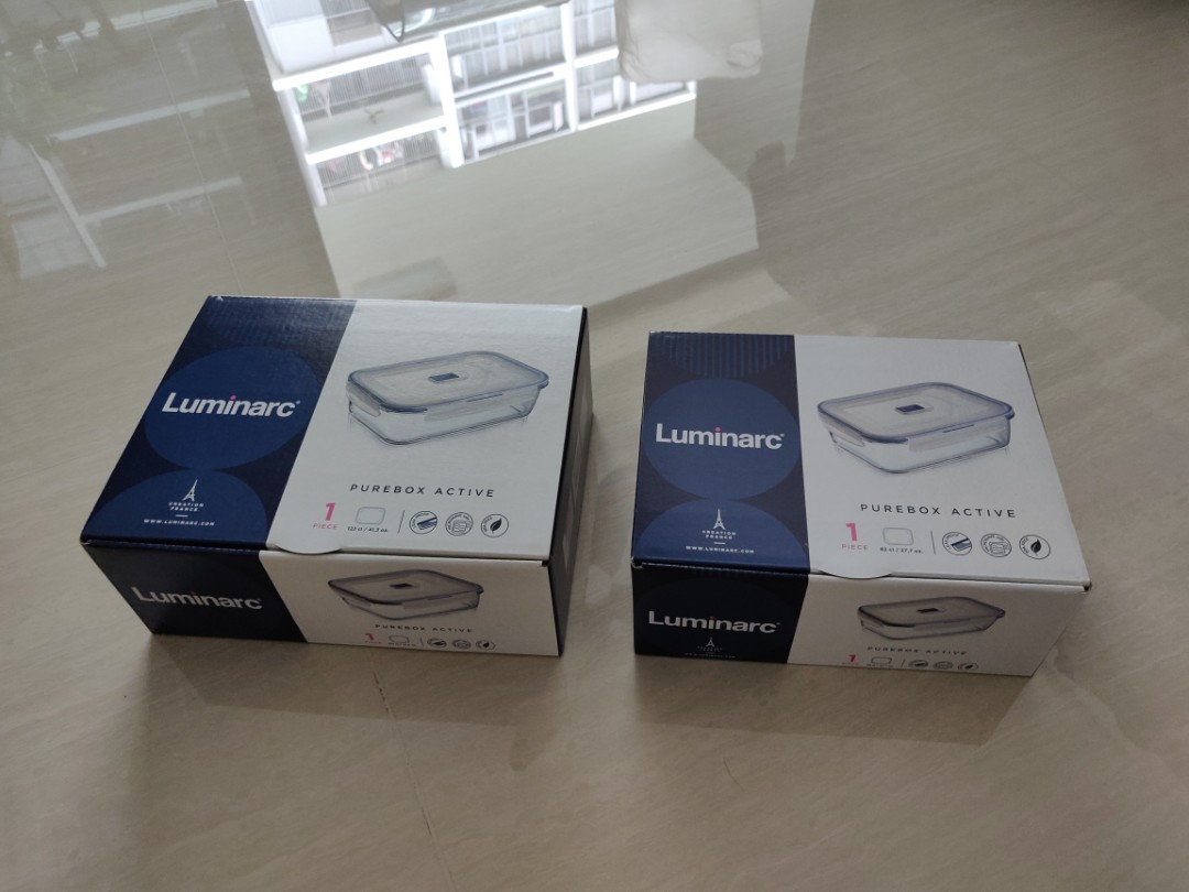 BN Luminarc glass air tight container with active valve, Furniture ...