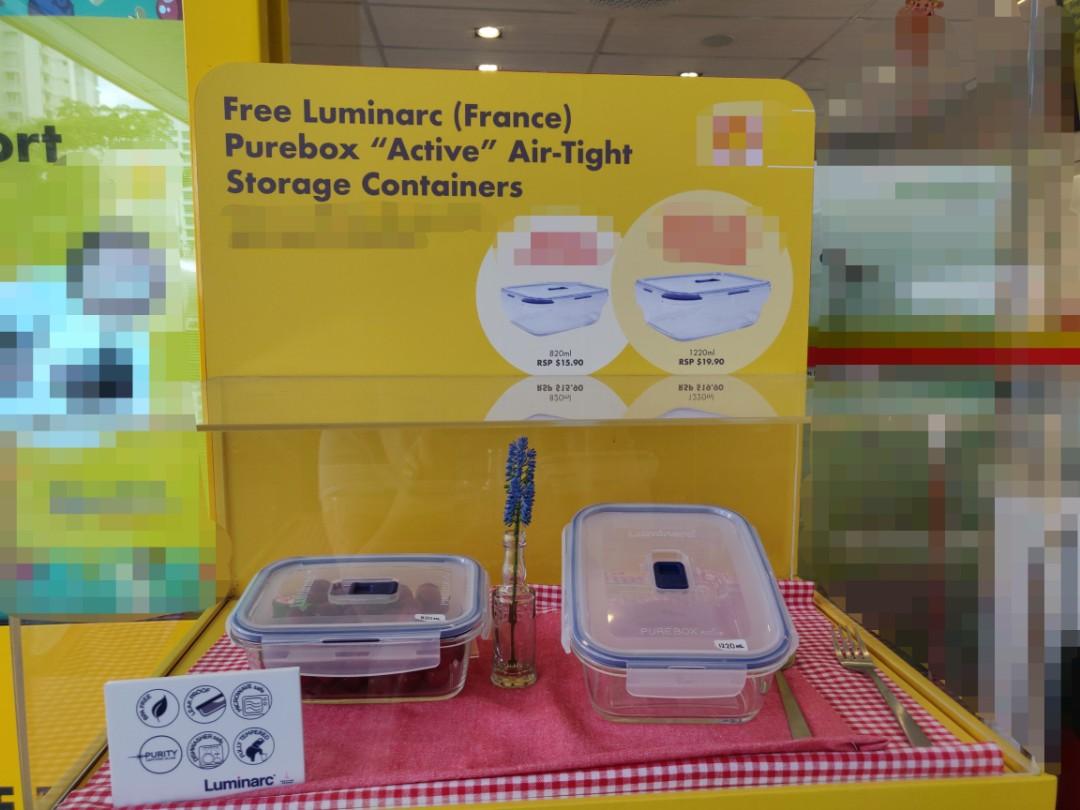 BN Luminarc glass air tight container with active valve, Furniture ...