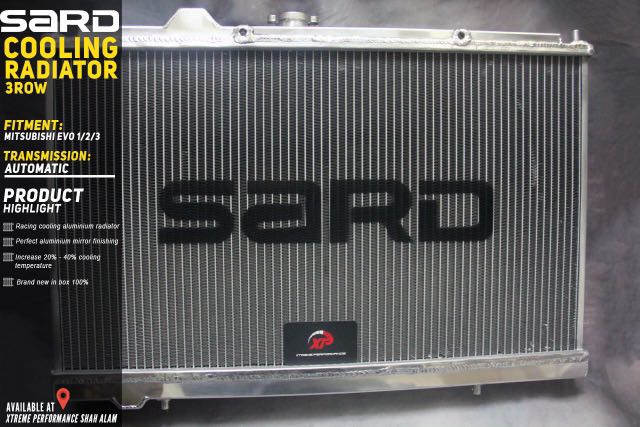 SARD RACING COOLING RADIATOR FOR MITSUBISHI EVO 1 2 3 AUTOMATIC 3 ROW ...
