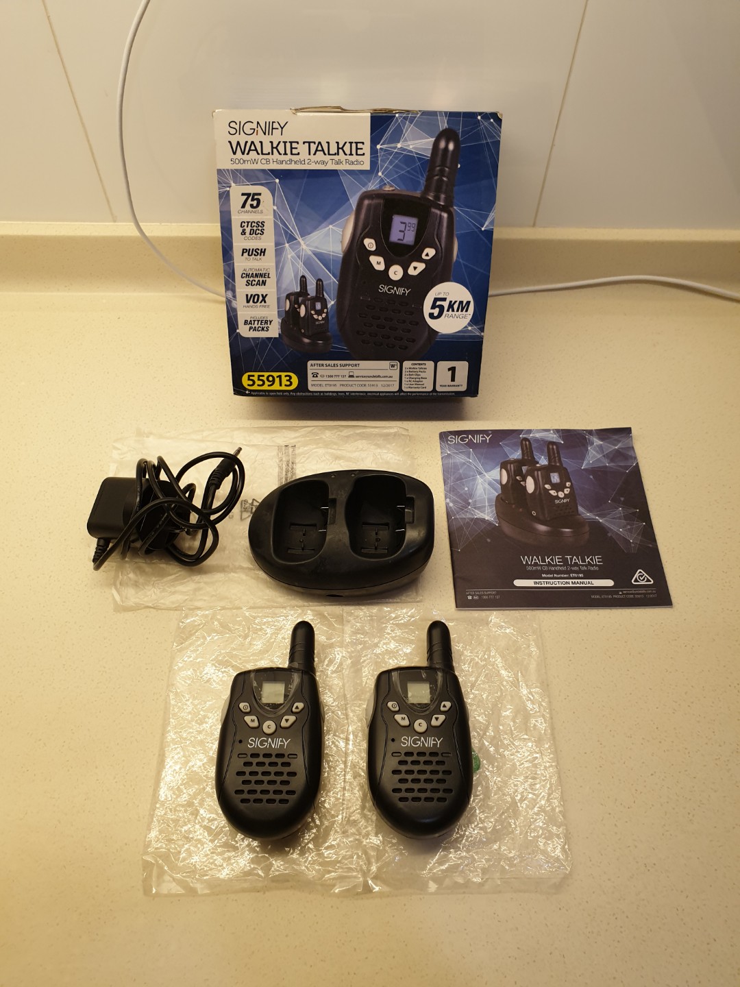 SIGNIFY Walkie Talkie (75 Channels / 500mW CB Handheld 2 Way Talk Radio ...