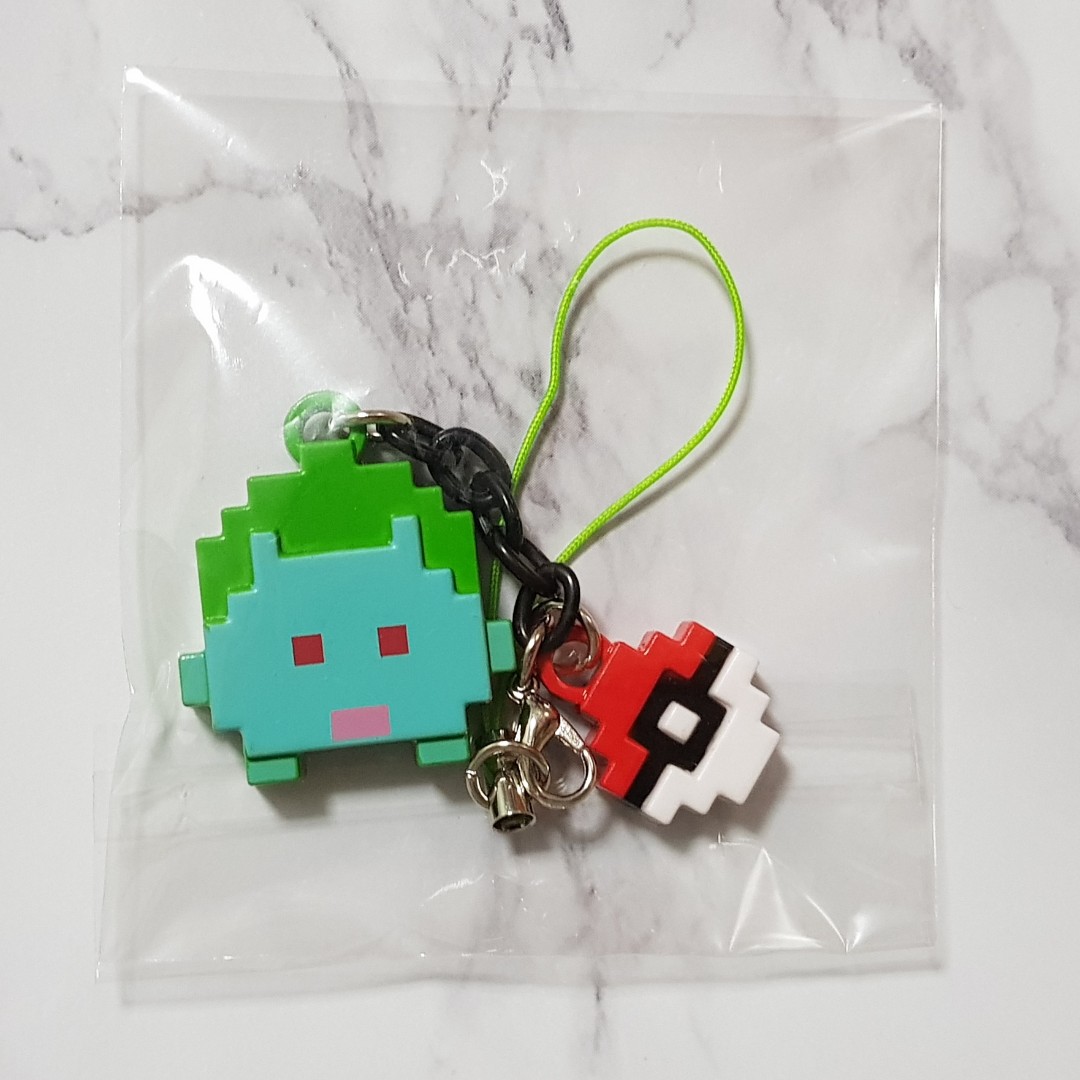 Bulbasaur Official Pokemon Center Original Dot Pixel Charm Keychain ...
