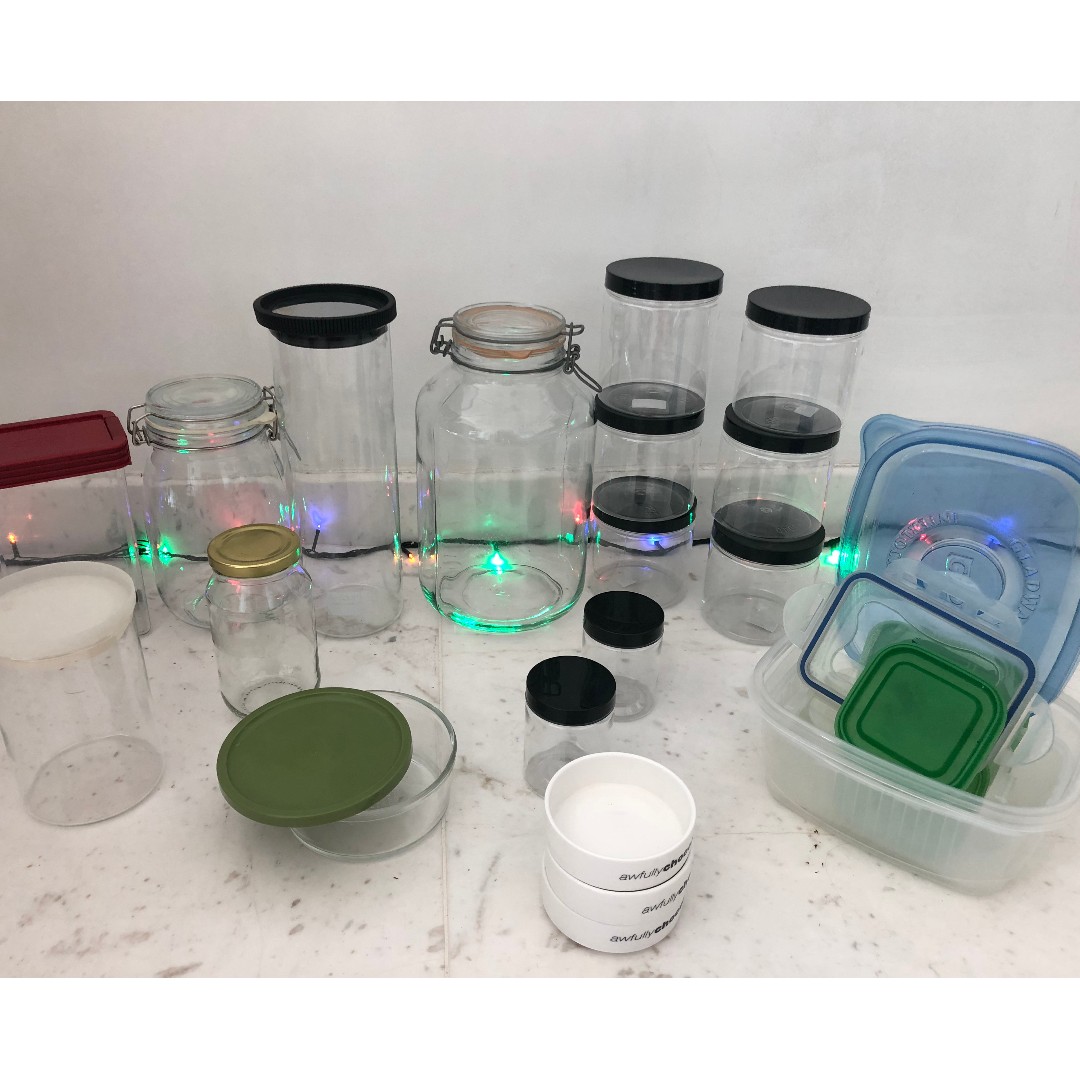 Containers - Glass or plastic, various brands & sizes, Furniture & Home ...
