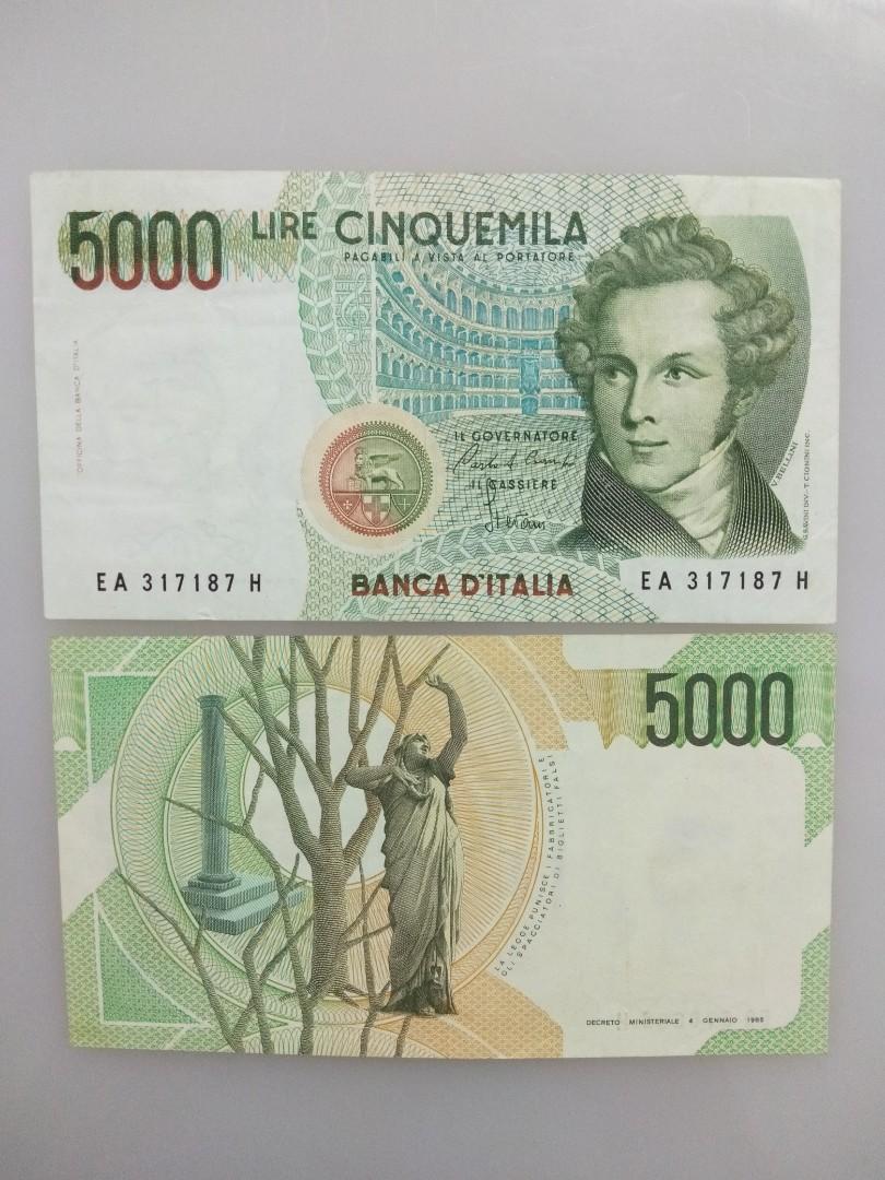 Italy 5000 lire 1985 issue, Hobbies & Toys, Memorabilia & Collectibles ...