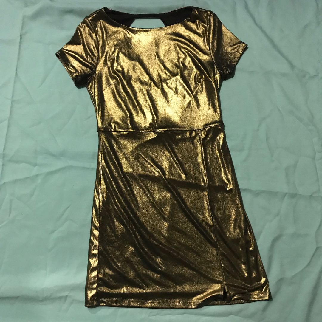 Metallic Gold Party/Formal Dress, Women's Fashion, Dresses & Sets ...